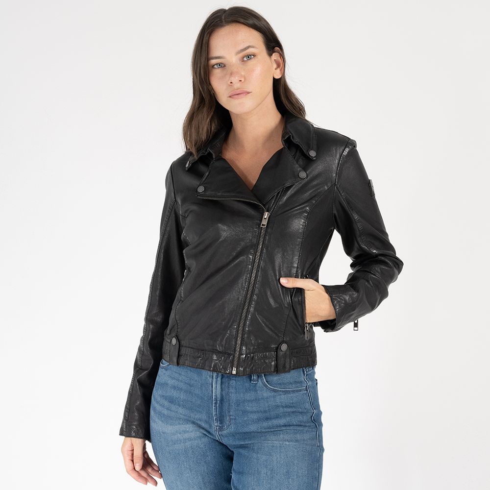 Fayola RF Leather Jacket, Black – mauritiusleather