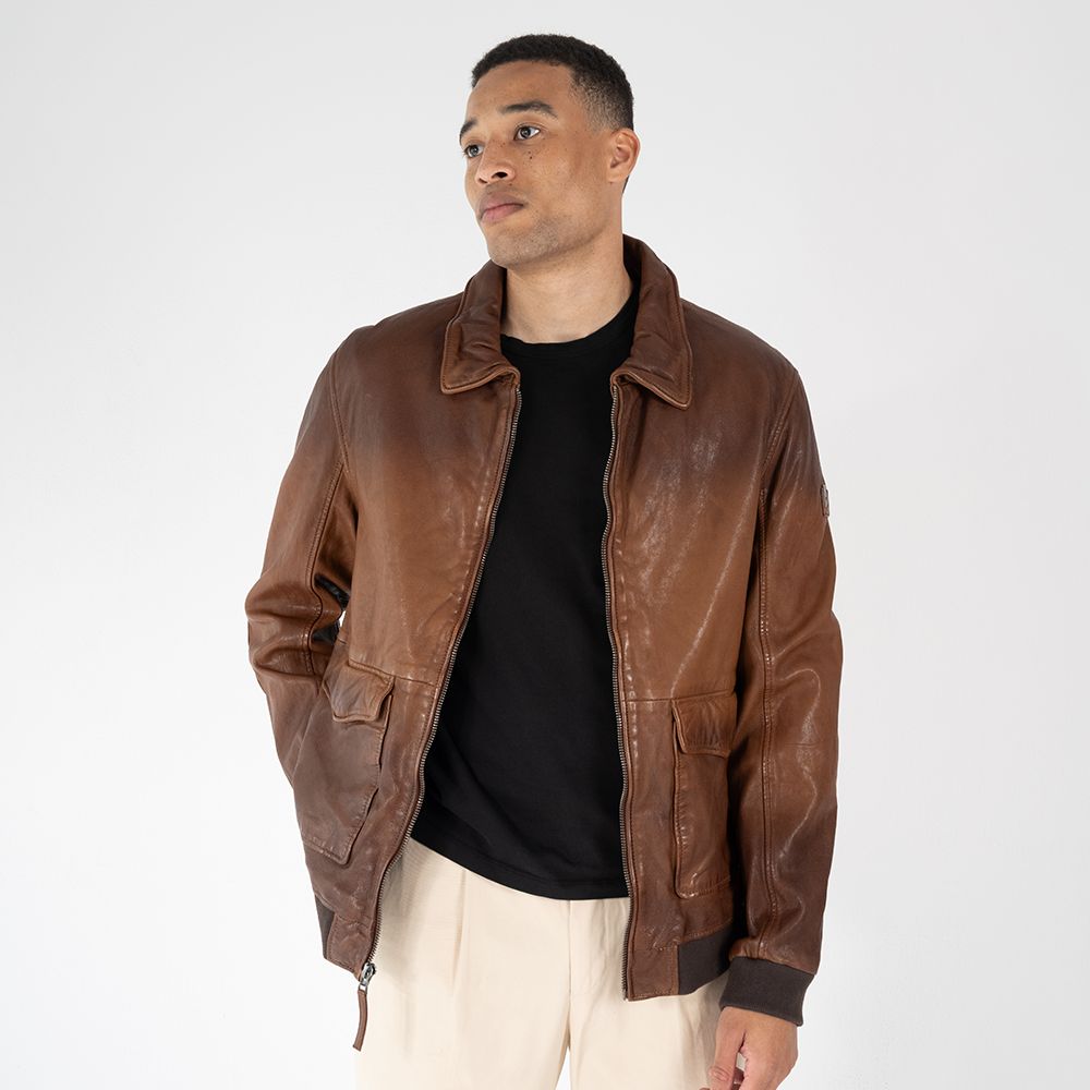 Dawson CF Leather Jacket, Golden Brown – mauritiusleather