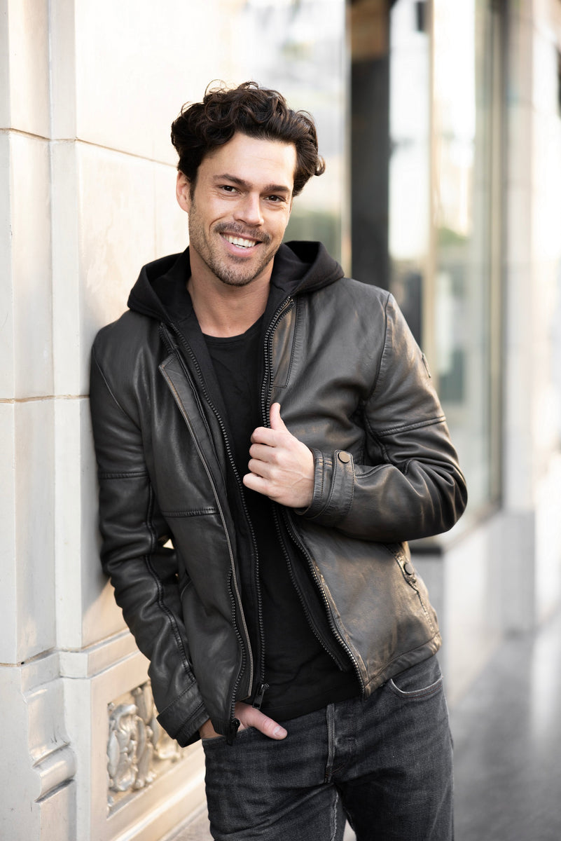 Wygo RF Leather Jacket, Dark Olive – mauritiusleather