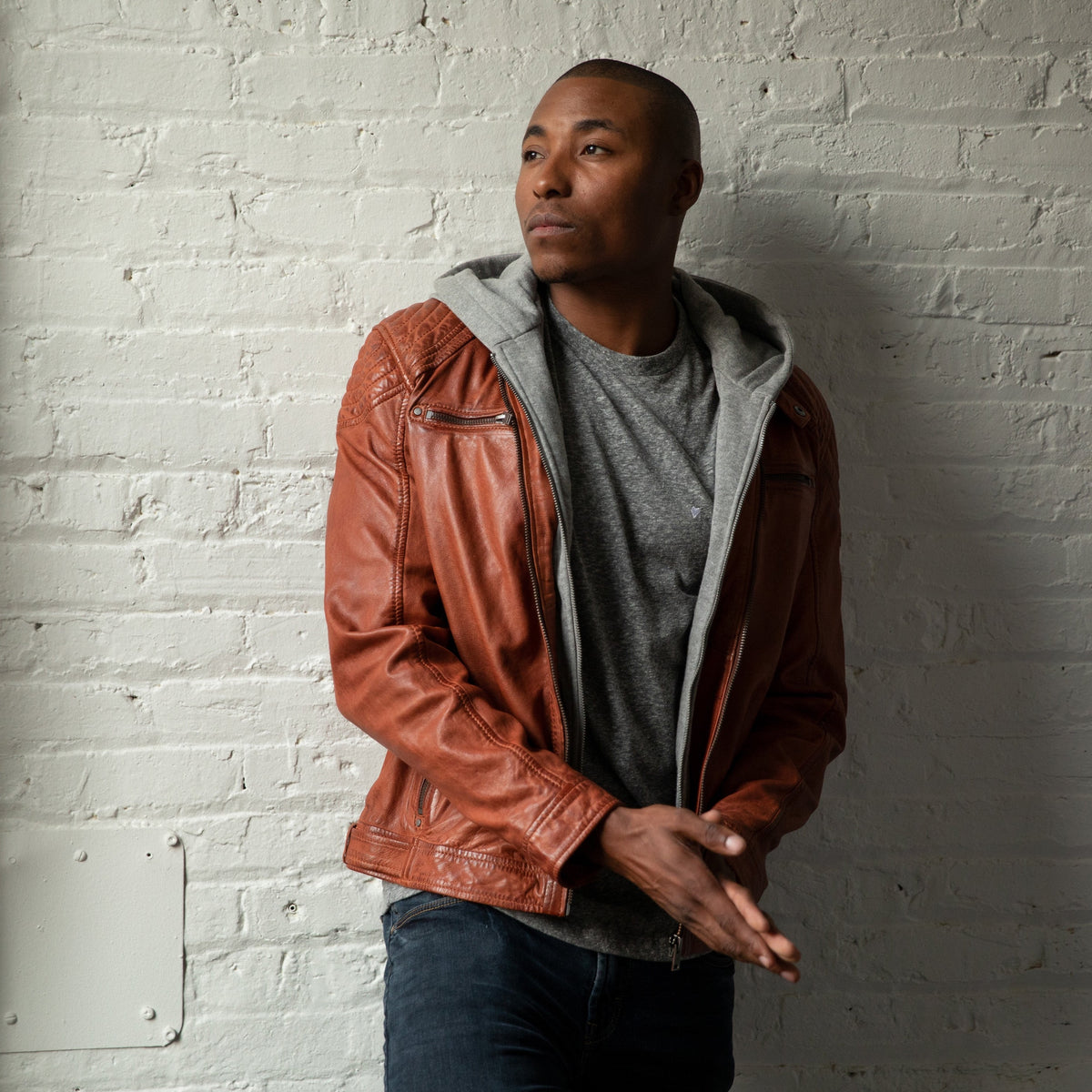 Barlo RF Leather Jacket, Brick – mauritiusleather